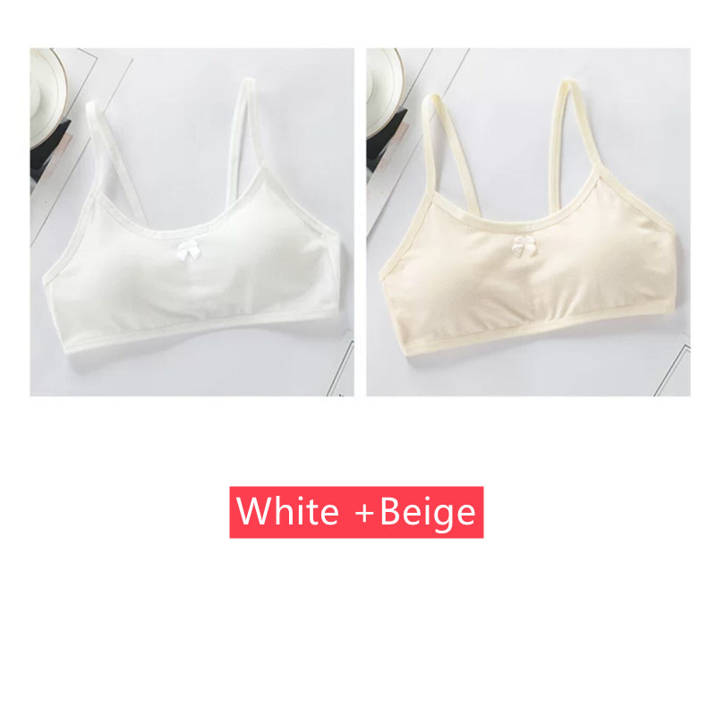 2pc/Lot Young Girls Solid Soft Cotton Bra Puberty ... – Grandado