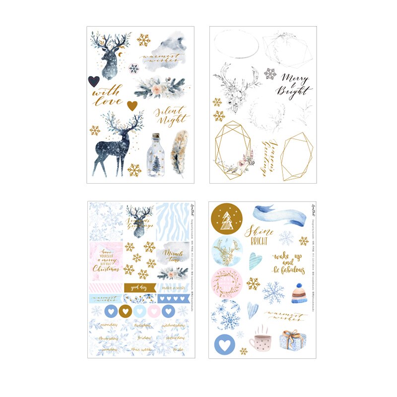 4 pcs/ set Winter snowflake series stickers Notebo... – Grandado