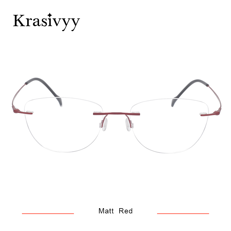 Krasivyy Rimless Glasses Frame Women Ultralight Sc... – Grandado
