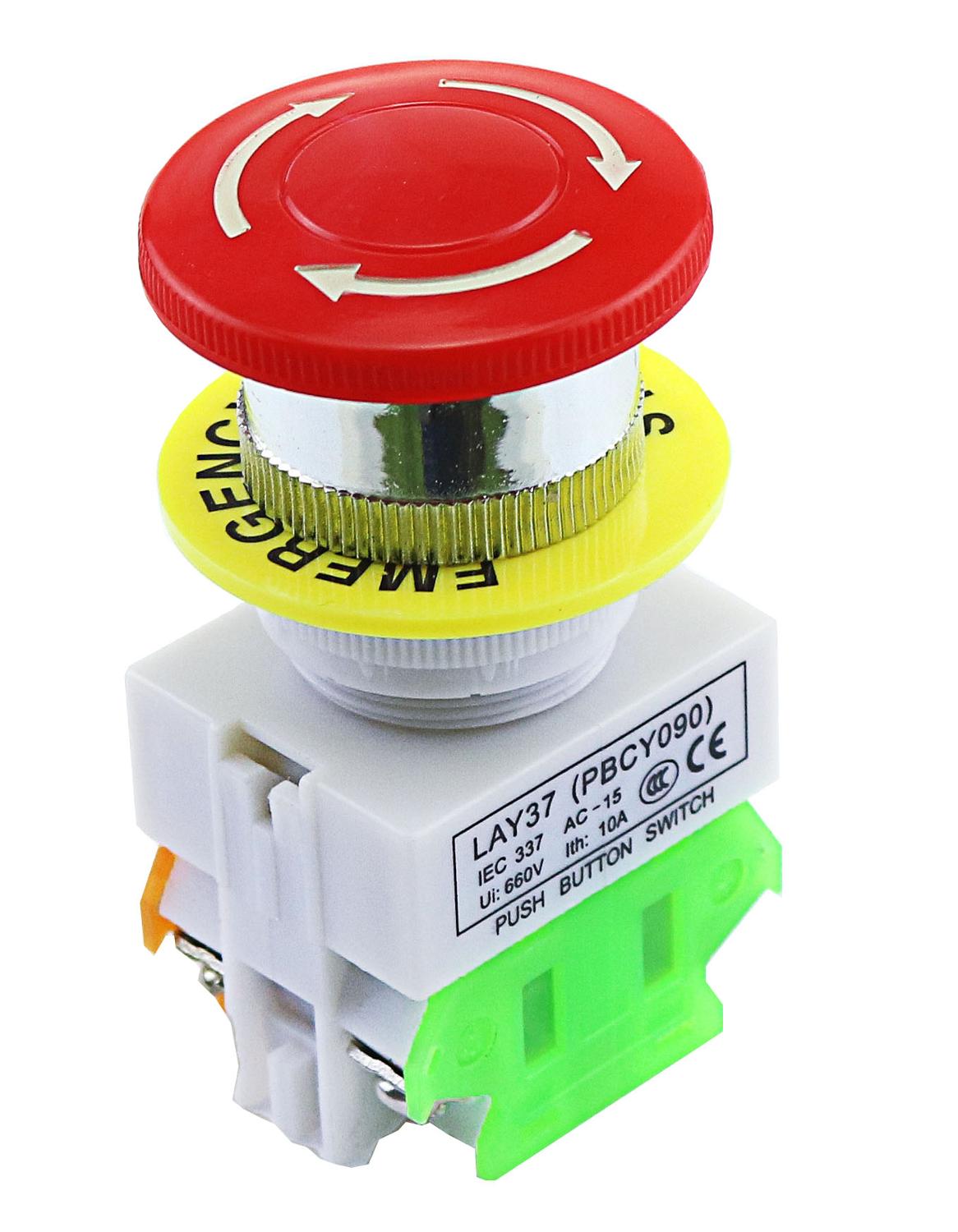 Red Mushroom Cap 1NO 1NC DPST Emergency Stop Push ... – Vicedeal