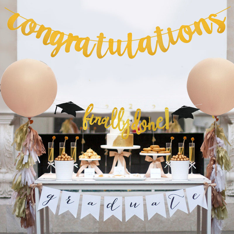 We Are So Proud of You Paper Hanging Banner Gold C... – Grandado