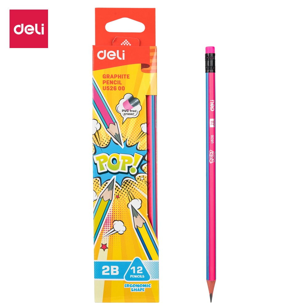 DELI Triangular Graphite Pencils HB 2B Students Po... – Grandado