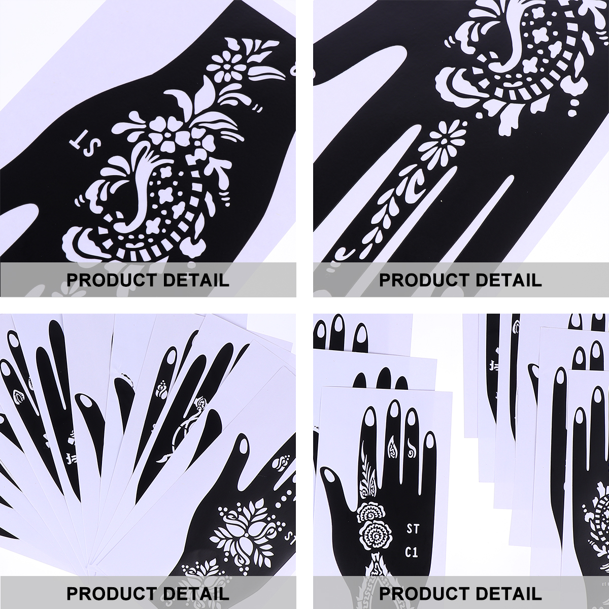 6 Sheets Hollow Tattoos Template Hand Shaped Tatto... – Grandado