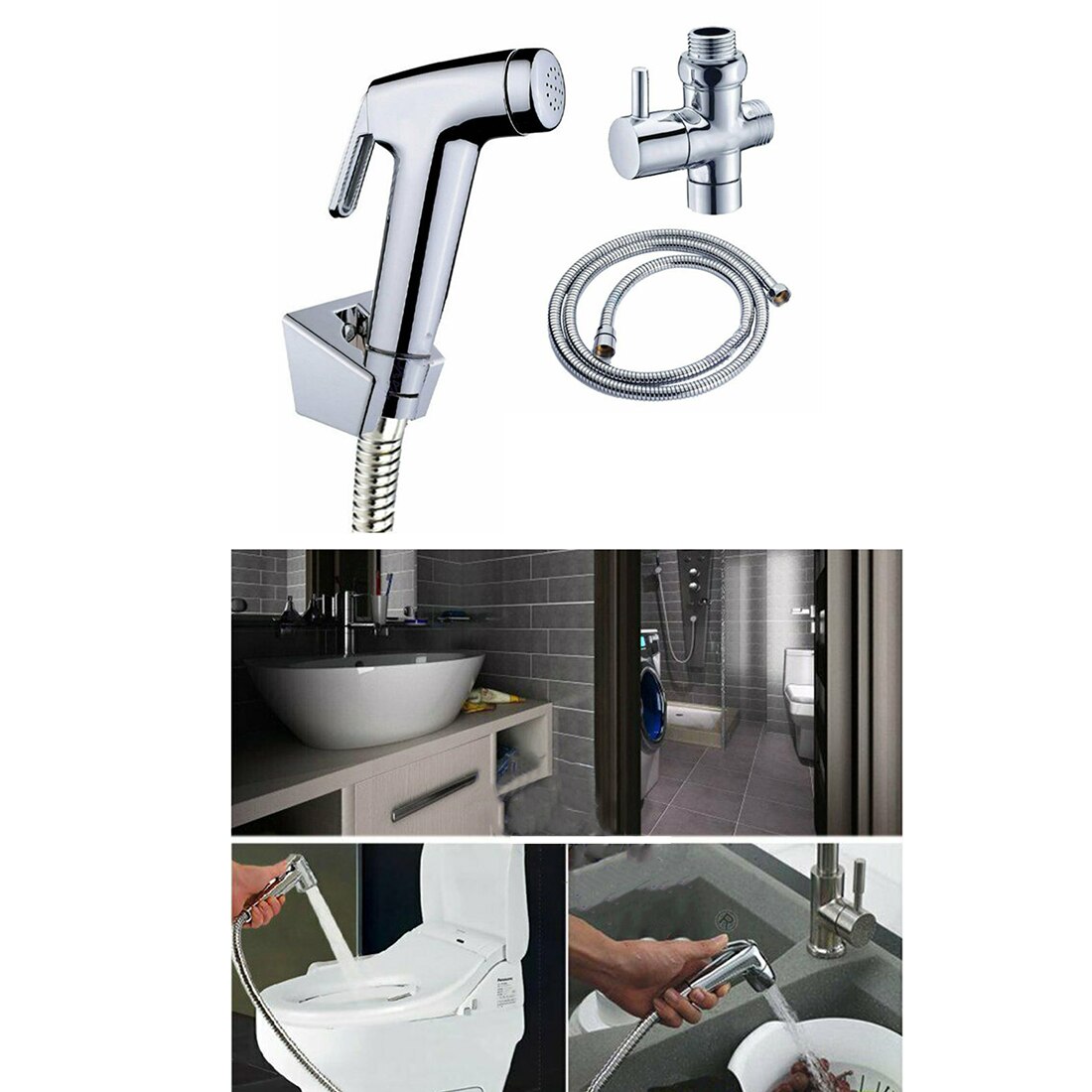 Douche Handhold Bidet Sprayer Shattaf Diverter Set... – Grandado