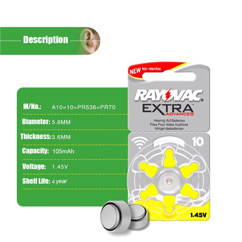 60 PCS Rayovac Extra Zink Air Gehoorapparaat Batte... – Vicedeal