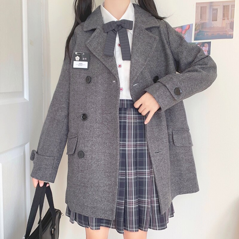 Japanese Style JK Uniform Woolen Coat Women's ... – Vicedeal