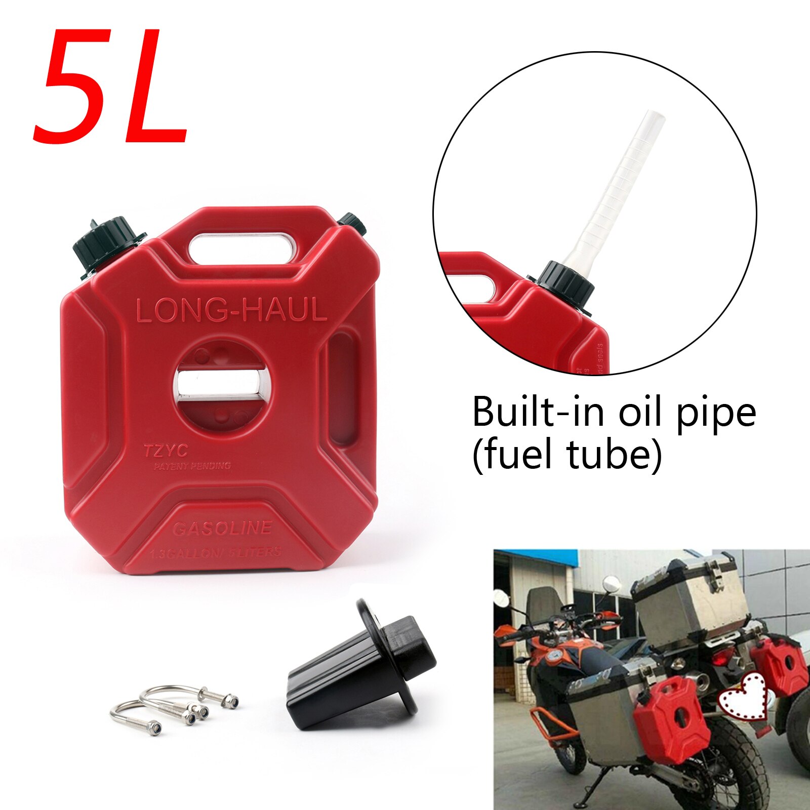 5L Plastic Jerry Cans Gas Diesel Fuel Tank w/ Lock... – Grandado