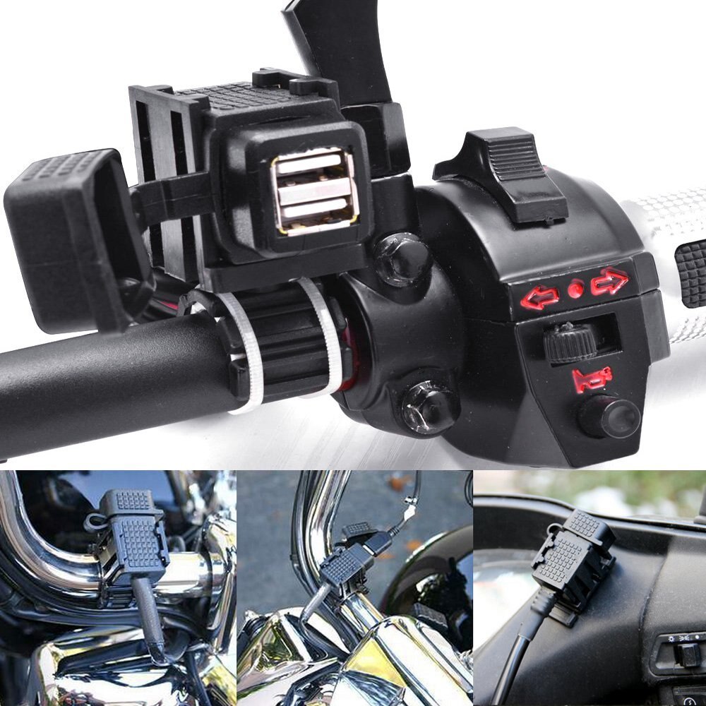 Motorcycle 2.1A Dual USB Charger Socket Power Adap... – Grandado