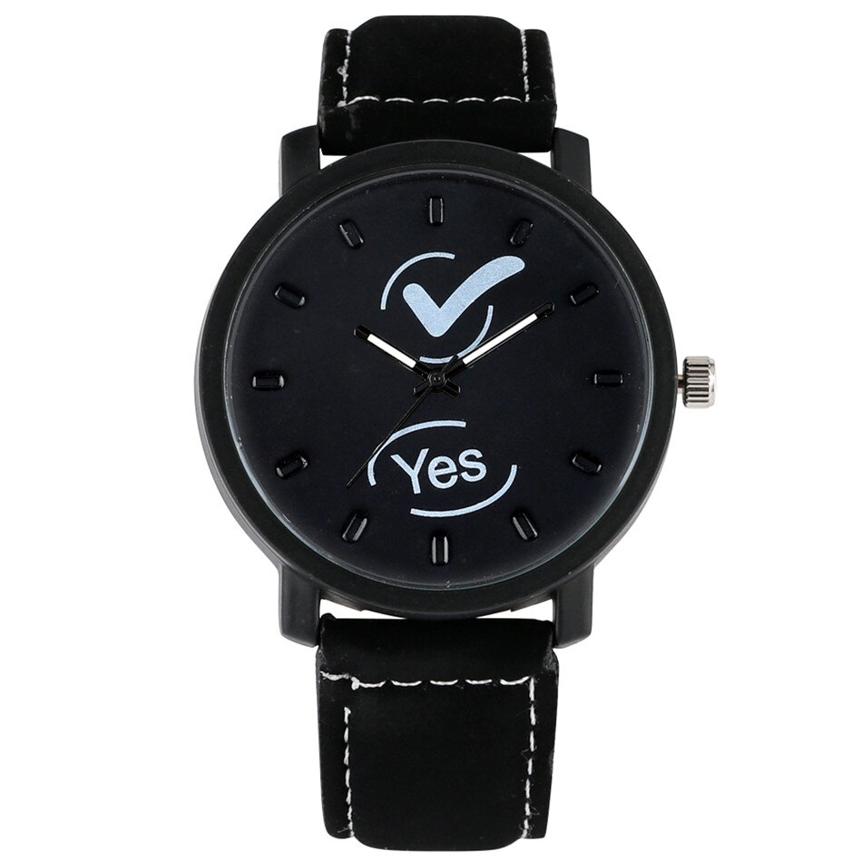 Yes/No Couple Watches Quartz Movement Stylish Love... – Grandado