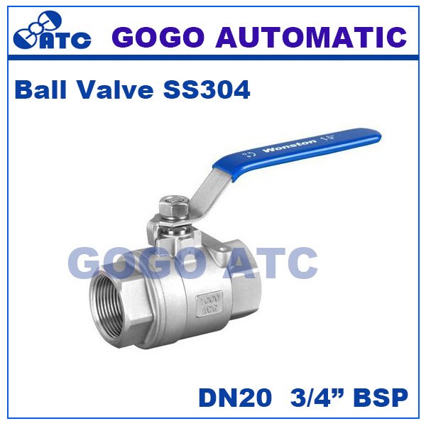 GOGO Type 2PC stainless steel ball valve DN20 Fema... – Grandado