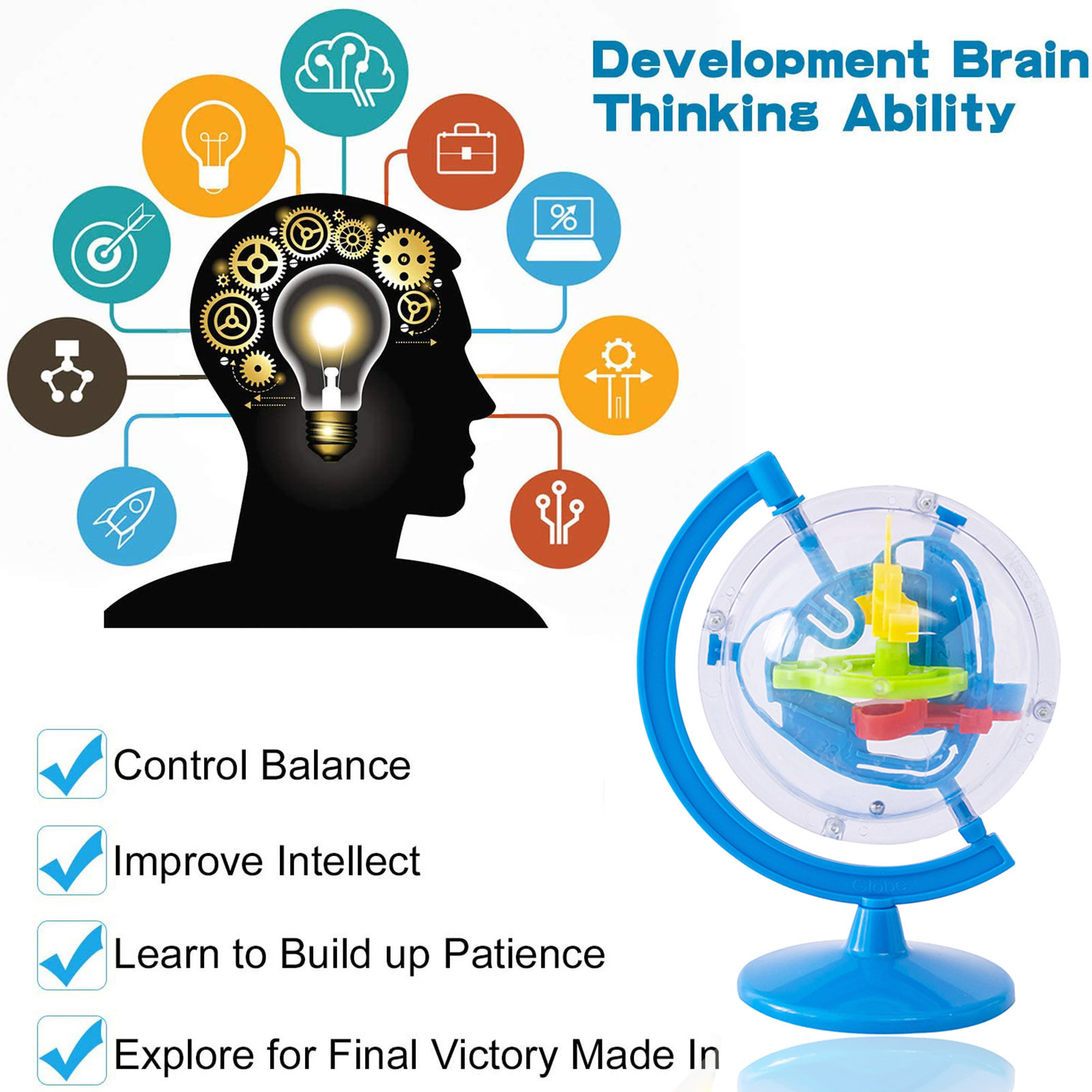 Mini Puzzle Ball Maze 3d Puzzle Toy Plastic Fun Ba... – Grandado