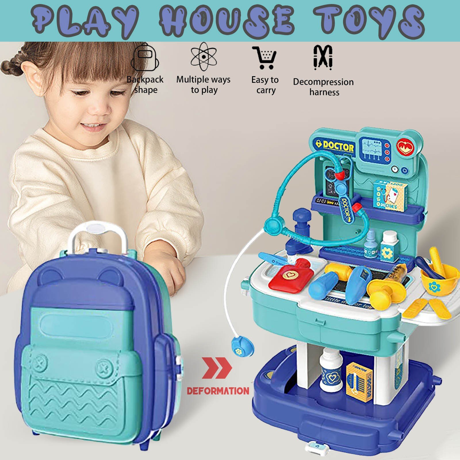 Pretend Play Engineering Tool Set Box Kit with Car... – Vicedeal