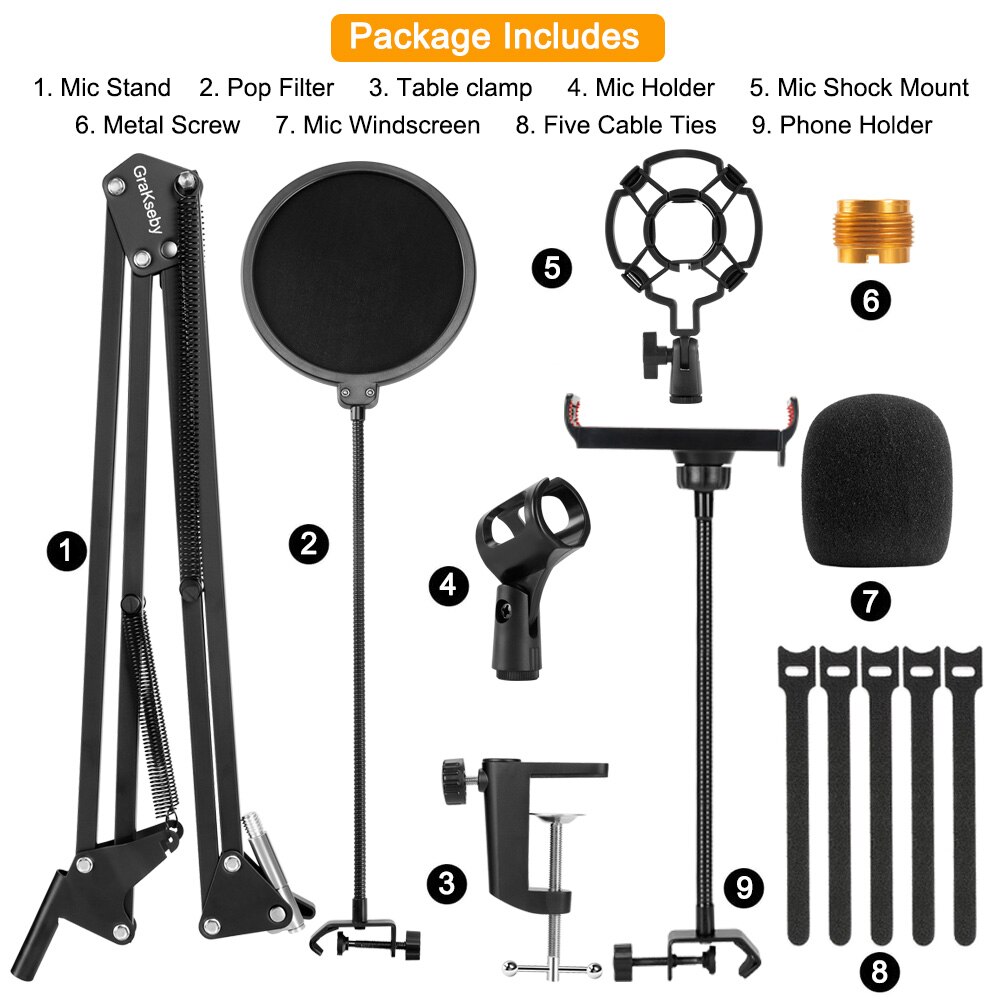 Microphone Stand Adjustable Suspension Blue Yeti M... – Grandado