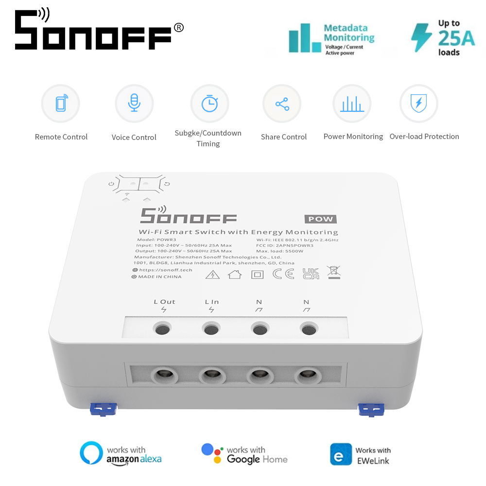 Sonoff POWR3/Pow R3 Wif Smart Switch 25A 5500W Diy... – Vicedeal