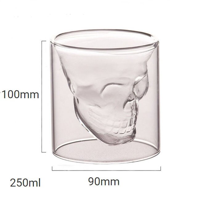 4 Maten Crystal Skull Head Glas Kopje Thee Dubbele... – Vicedeal