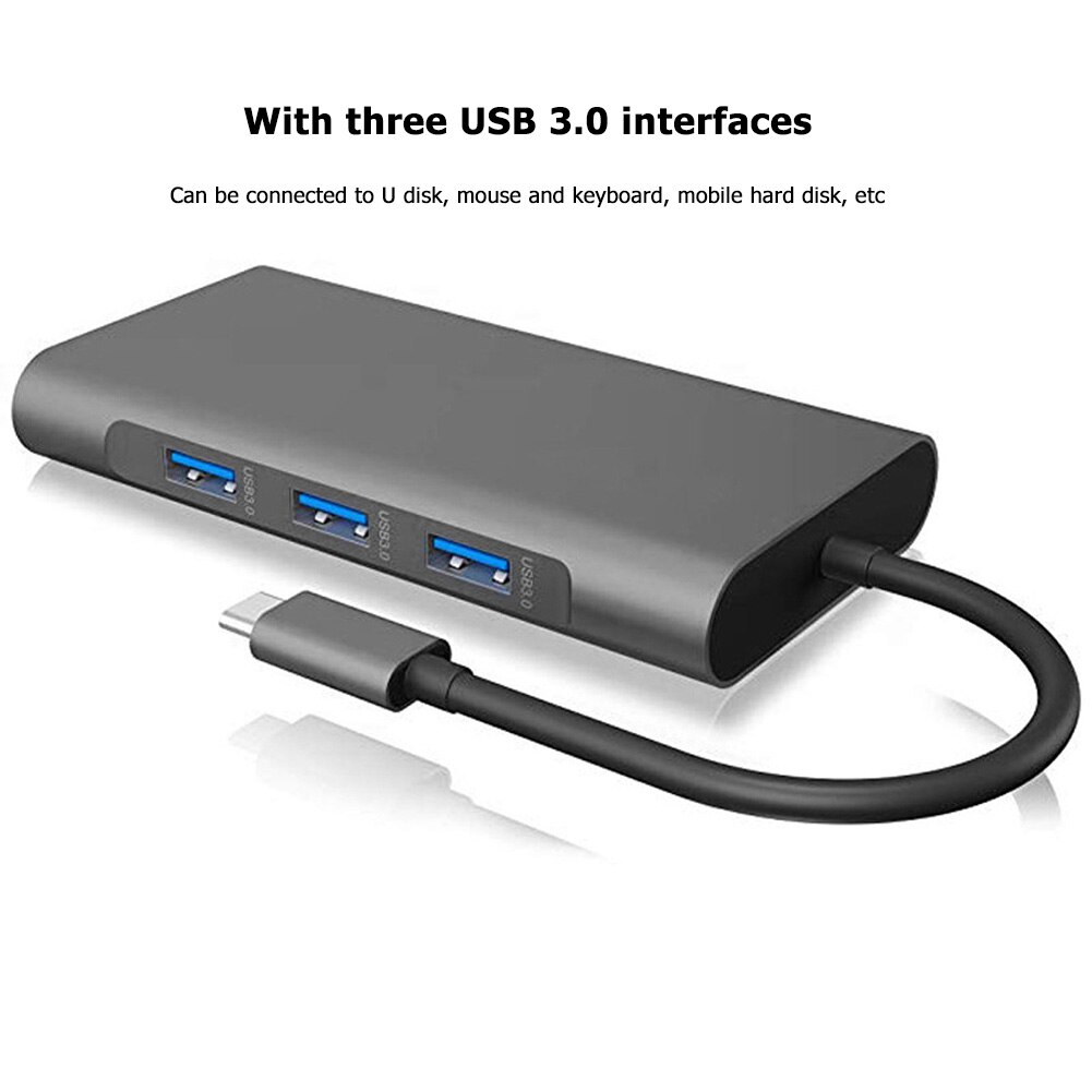 Bærbare dockingstationer 10 port type-c hub to 3 ... – Grandado