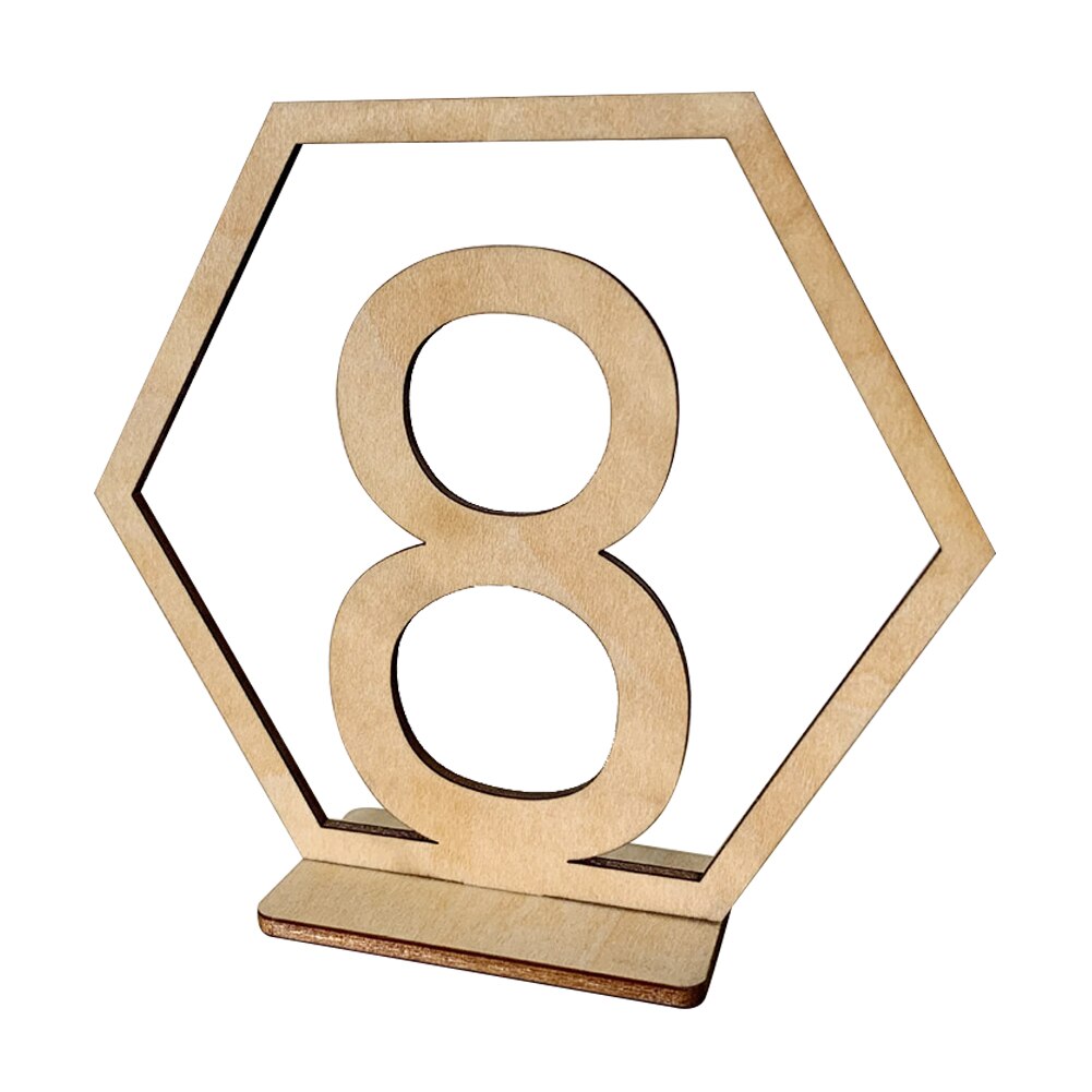1-20 Numbers Wood Signs Wedding Hexagon Table Numb... – Grandado
