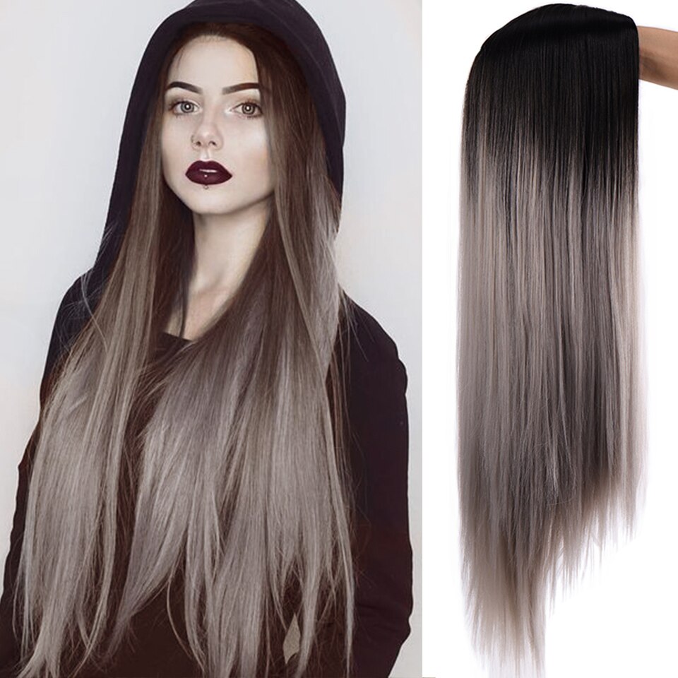 HOUYAN Women's special long straight hair wig wig ... – Grandado