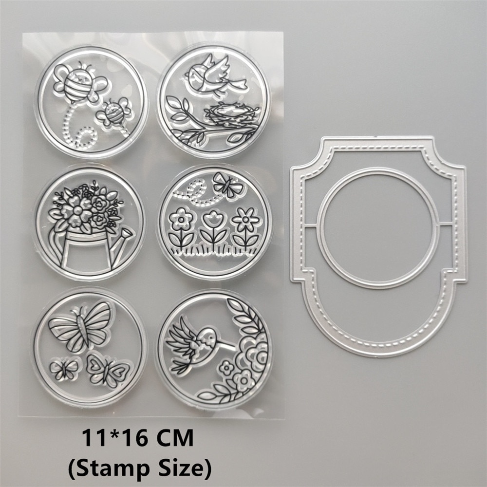 Ronde Vlinder Clear Postzegels En Metalen Stansmes... – Grandado