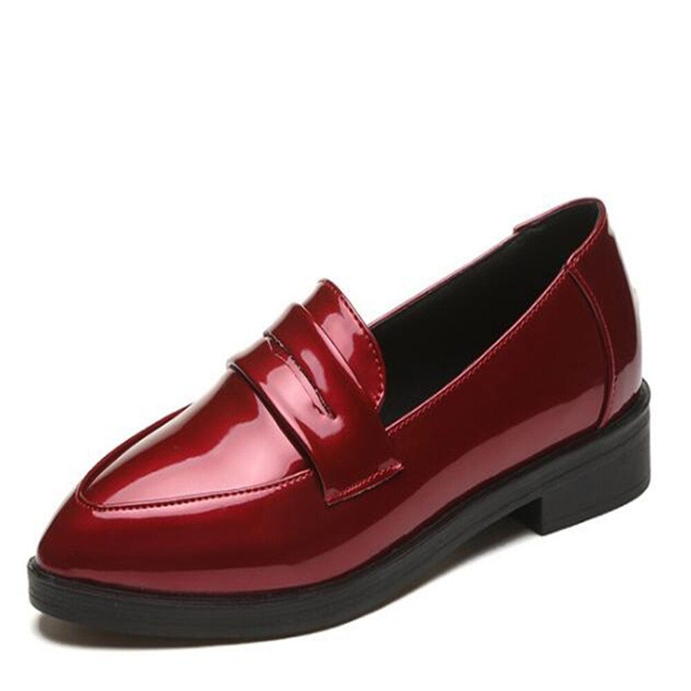 Women's Leather Shoes Flats single oxford shoes fl... – Grandado