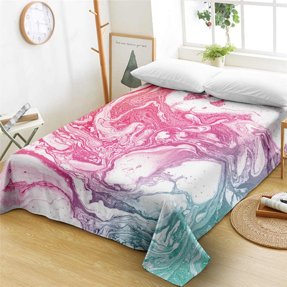 BeddingOutlet Marble Bedsheet Rainbow Luxury Beddi... – Grandado