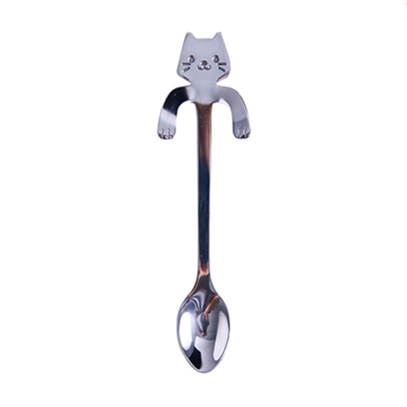 Stainless Steel Cat Coffee Spoon Dessertspoon Food... – Grandado