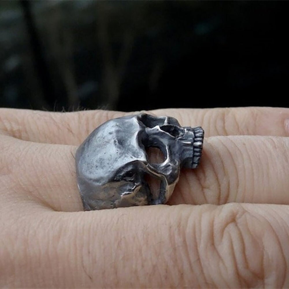 Antique Silver Color Skull Skeleton Rings For Man ... – Grandado