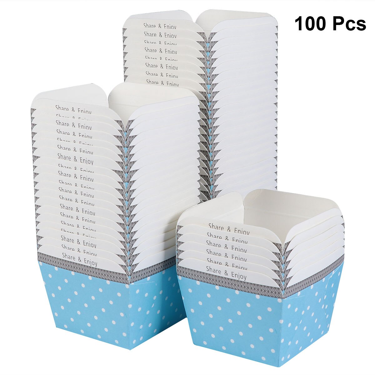 100pcs Paper Cupcake Cups Square Disposable Cake C... – Grandado