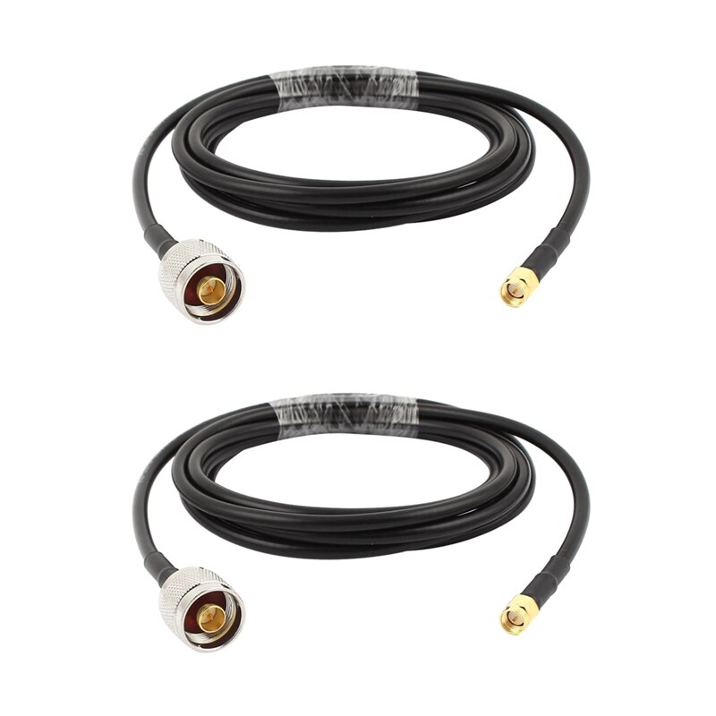 2X N Type Male to SMA Male 2 Meters Antenna Coaxia... – Grandado