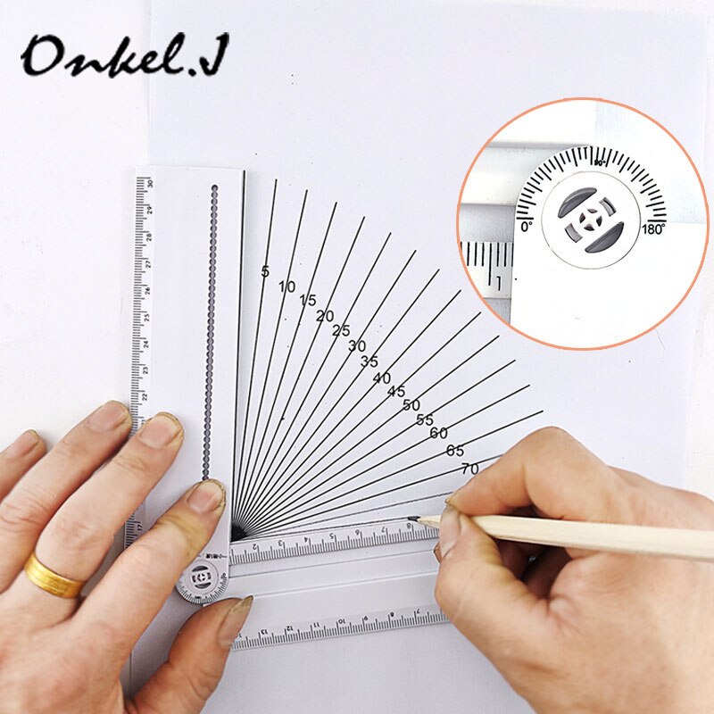 30cm Transparent Rectangle Ruler Protractor Studen... – Grandado