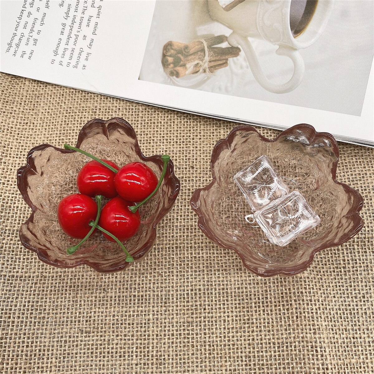 Cherry sauce dish glass 1/2/4/6 blossom glass sauc... – Vicedeal