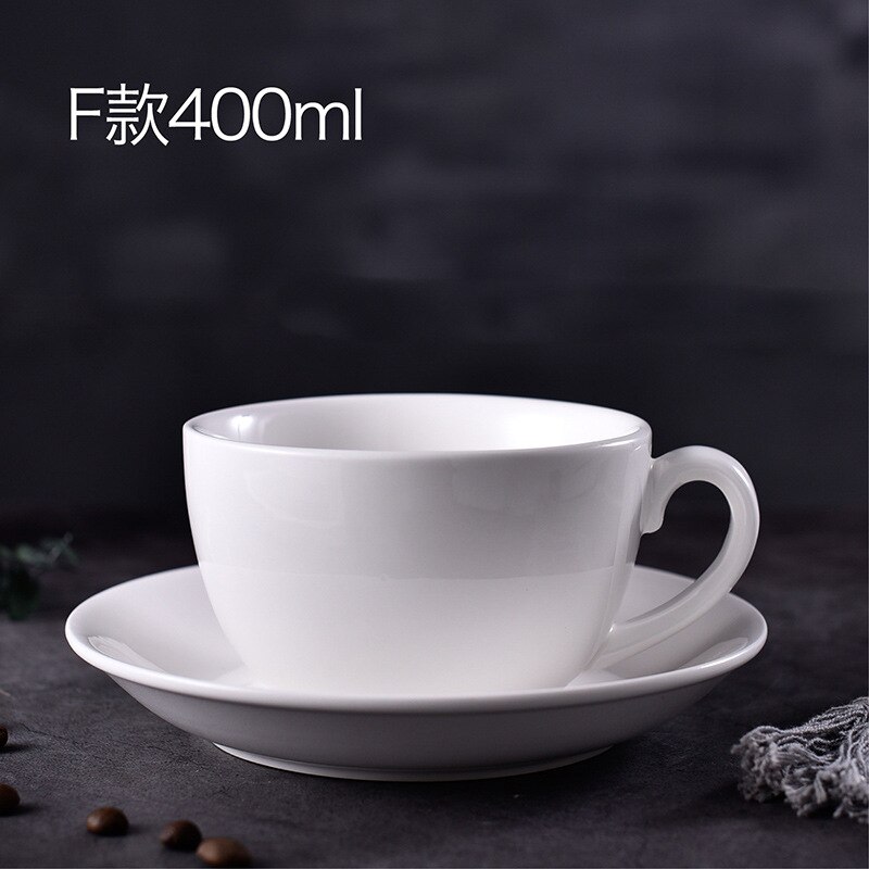 pure white simple coffee cup and saucer set cerami... – Vicedeal