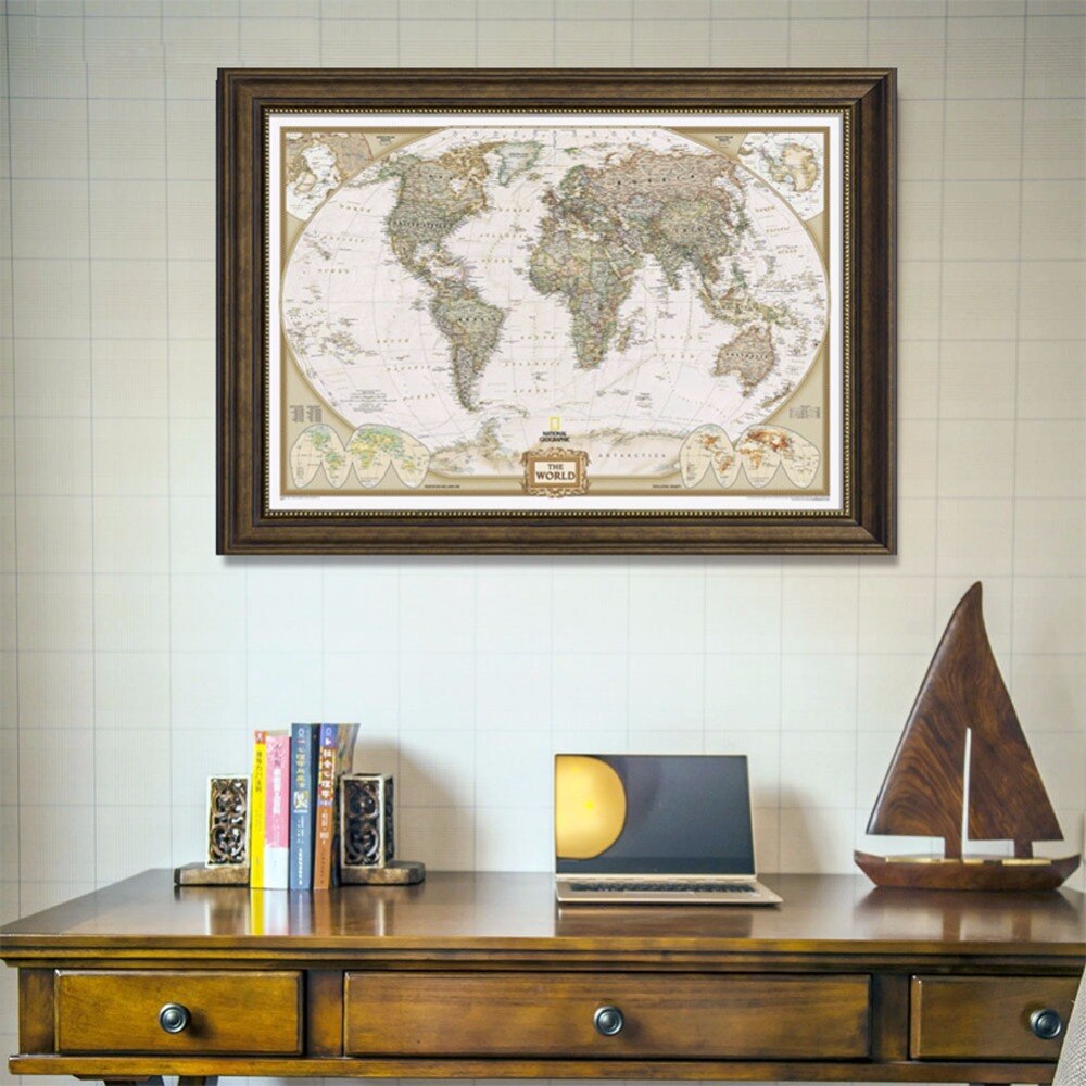 1 Pc of Classic Retro Kraft-Paper The-World Map fo... – Grandado
