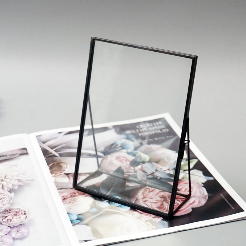 Antique Brass Glass Photo Frame Hanging Freestandi... – Grandado