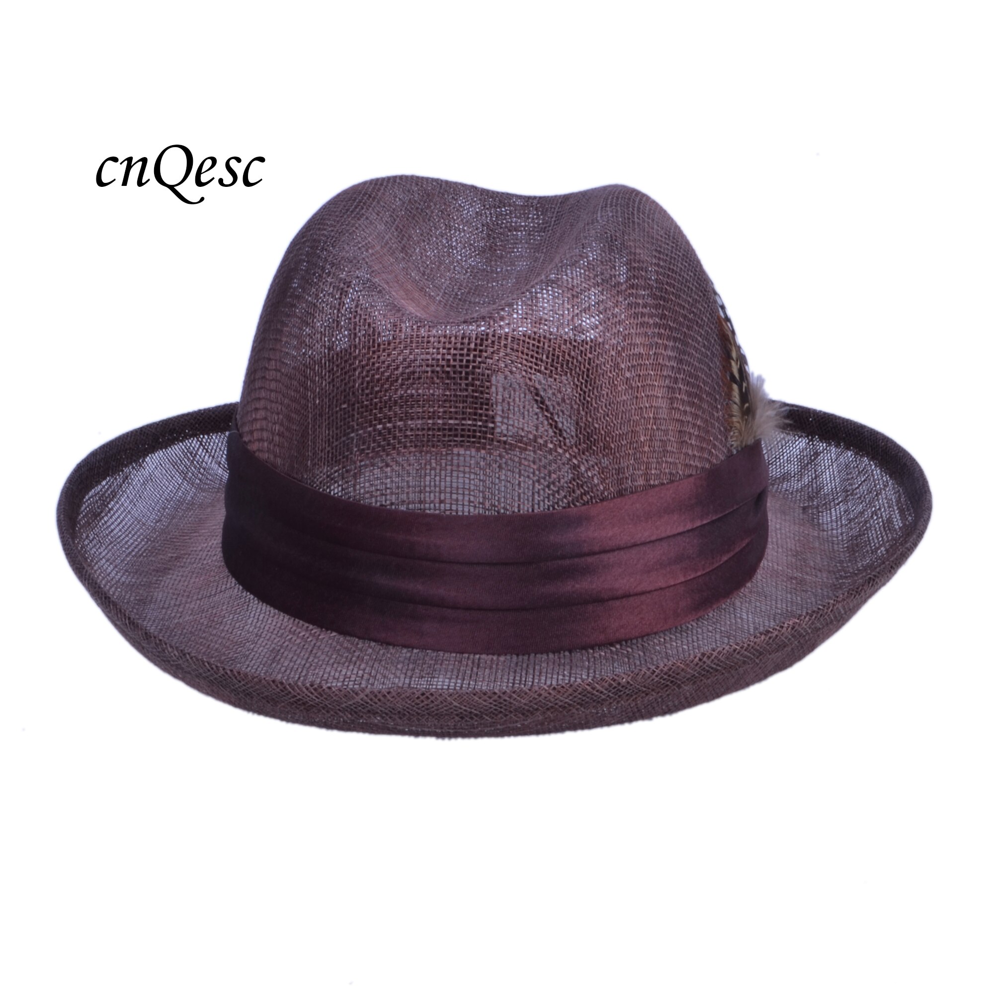 Small Brown Sinamay Hat fedora hat for derby weddi... – Vicedeal