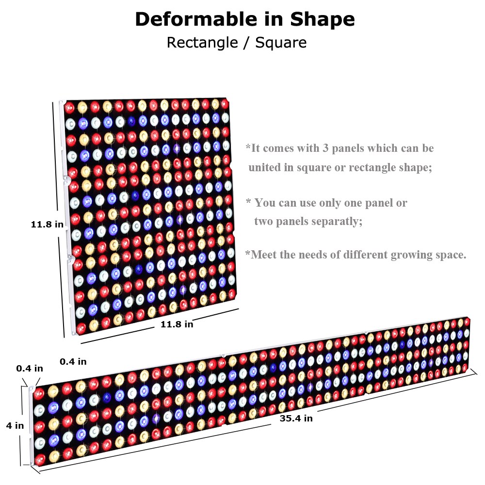Jcbritw Led Grow Light Panel Dimbare Met Timer Fun... – Grandado