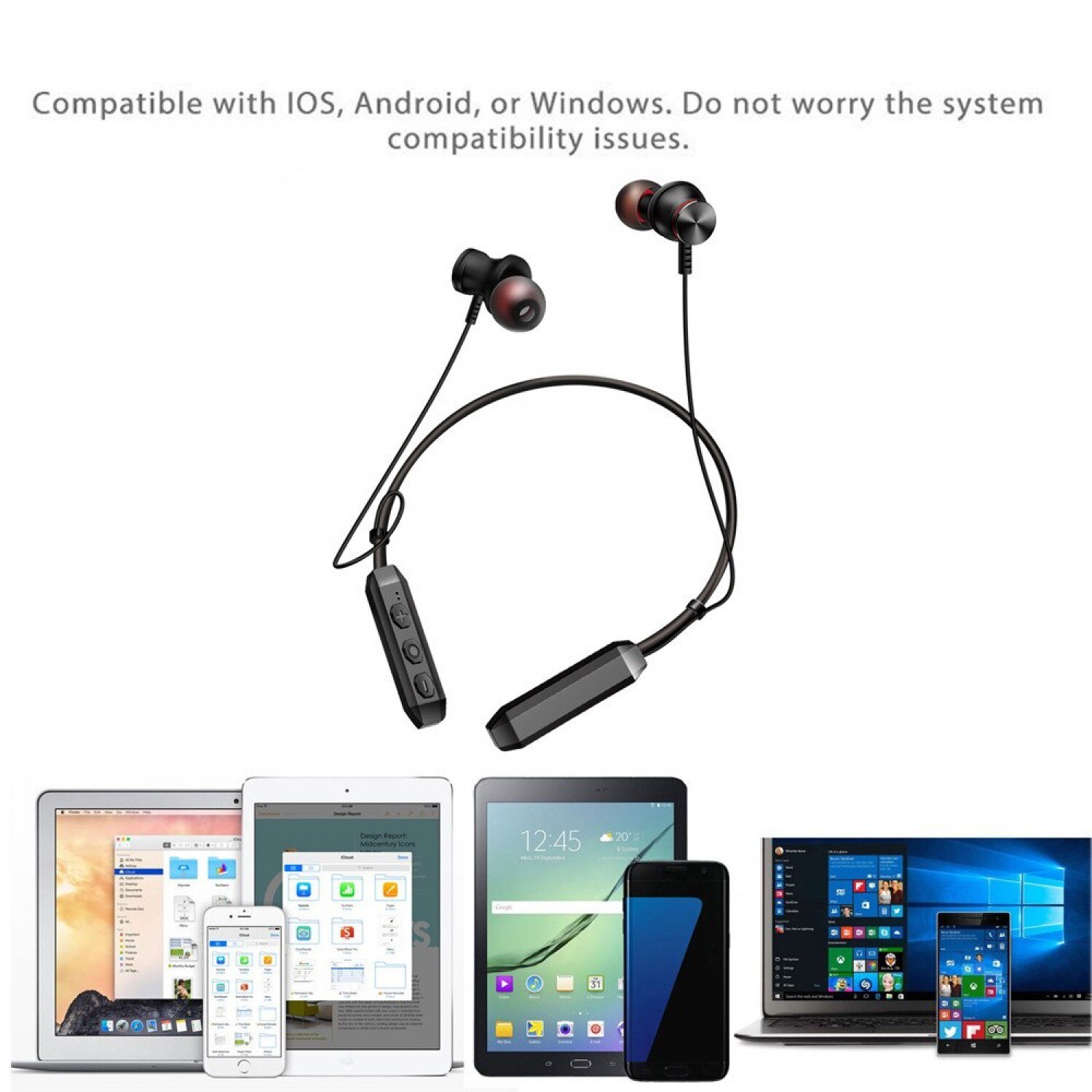 HT06 Bluetooth Sport Kopfhörer Magnet Neck Band – Vicedeal