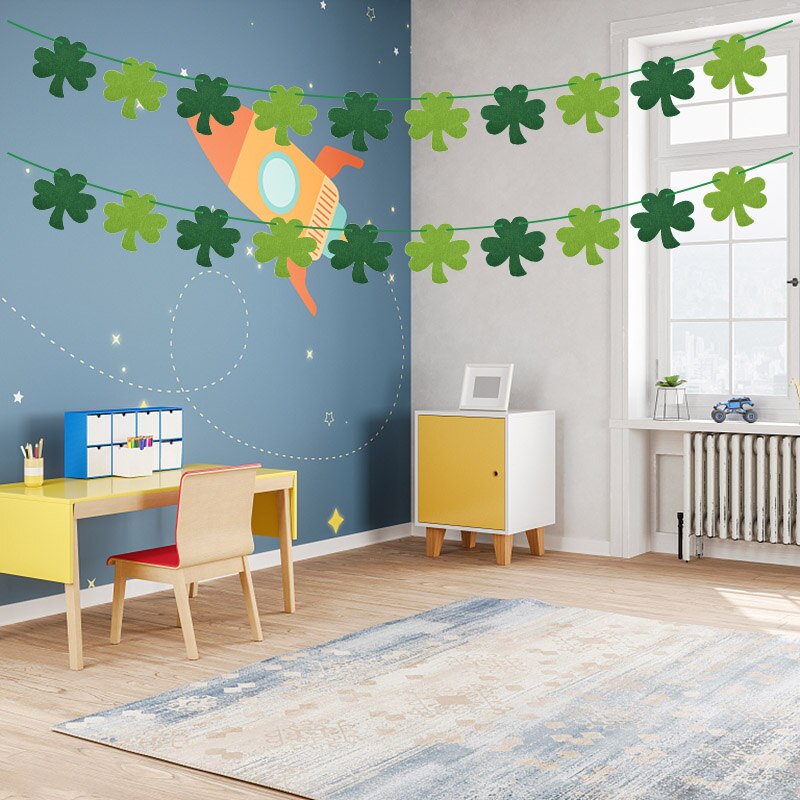 Four Leaf Clover Pull Flower Bunting Handmade Gree... – Grandado