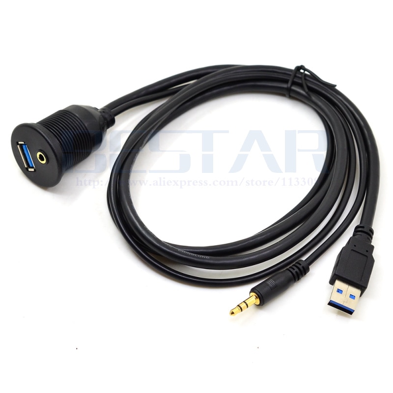 1m usb 3.0 & 3.5mm till usb & 3.5mm aux förlängnin... – Vicedeal