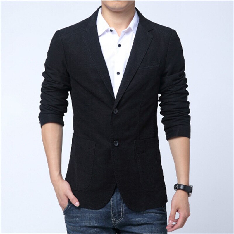 Casual Blazer Men Blaser Masculino Slim Fit Cotton... – Vicedeal