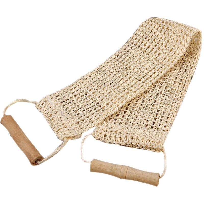 Natural sisal long back towel with handle plant fi... – Grandado