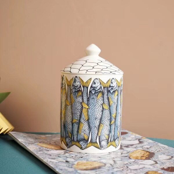 style candle jar European style ceramic decorative... – Grandado