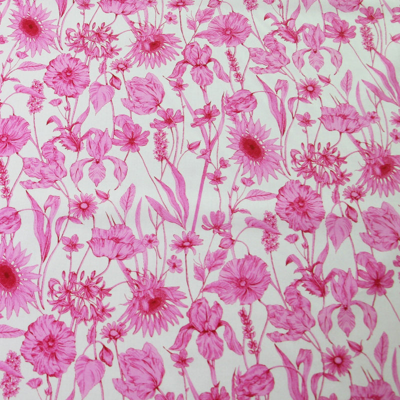 Mono Muse cotton poplin pink color small sunflower... – Grandado