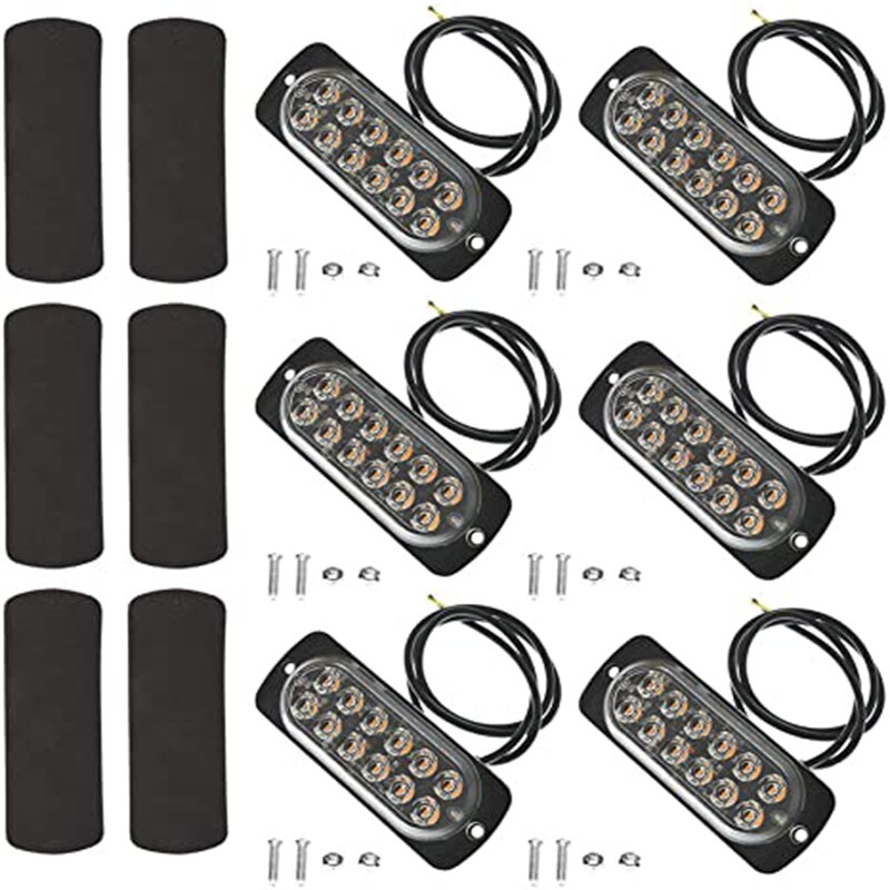 munirater 6-Pack Yellow Emergency Strobe Lamps 12-... – Grandado