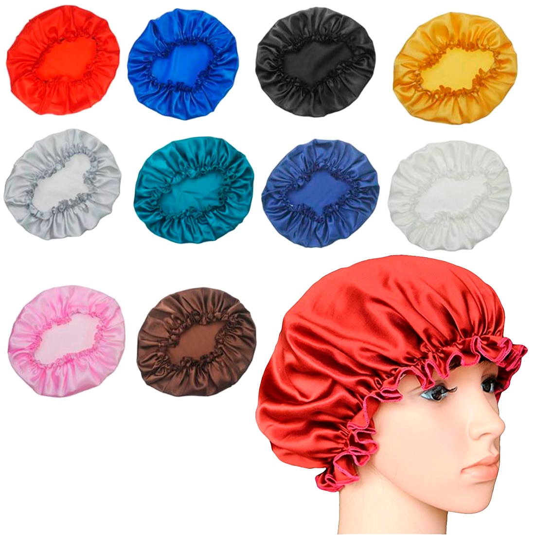 Satin Lace Sleeping Hat Night Sleep Cap Hair Care ... – Grandado