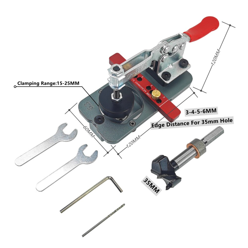 Concealed Hinge Jig and 26mm/35mm Hinge Hinge Bori... – Vicedeal