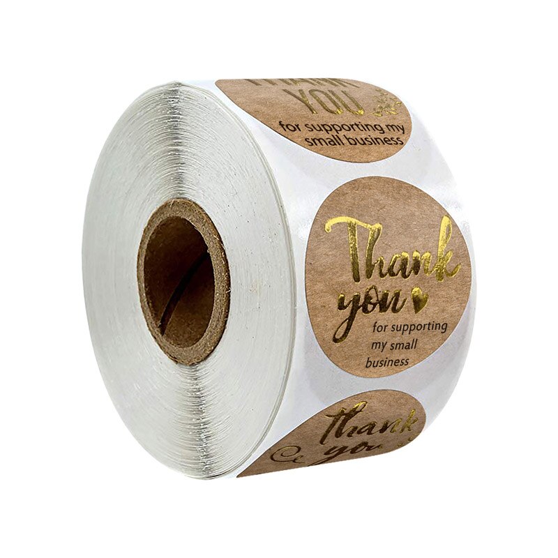 50pcs/lot Kraft round thank you Stickers seal labe... – Grandado