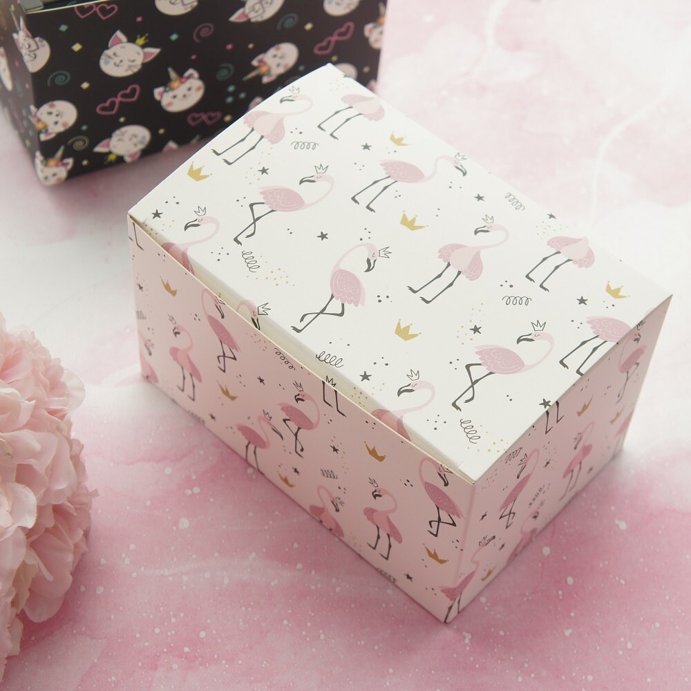 Flamingo og kat 10 stk 15*10*9 cm papiræske slik k... – Vicedeal