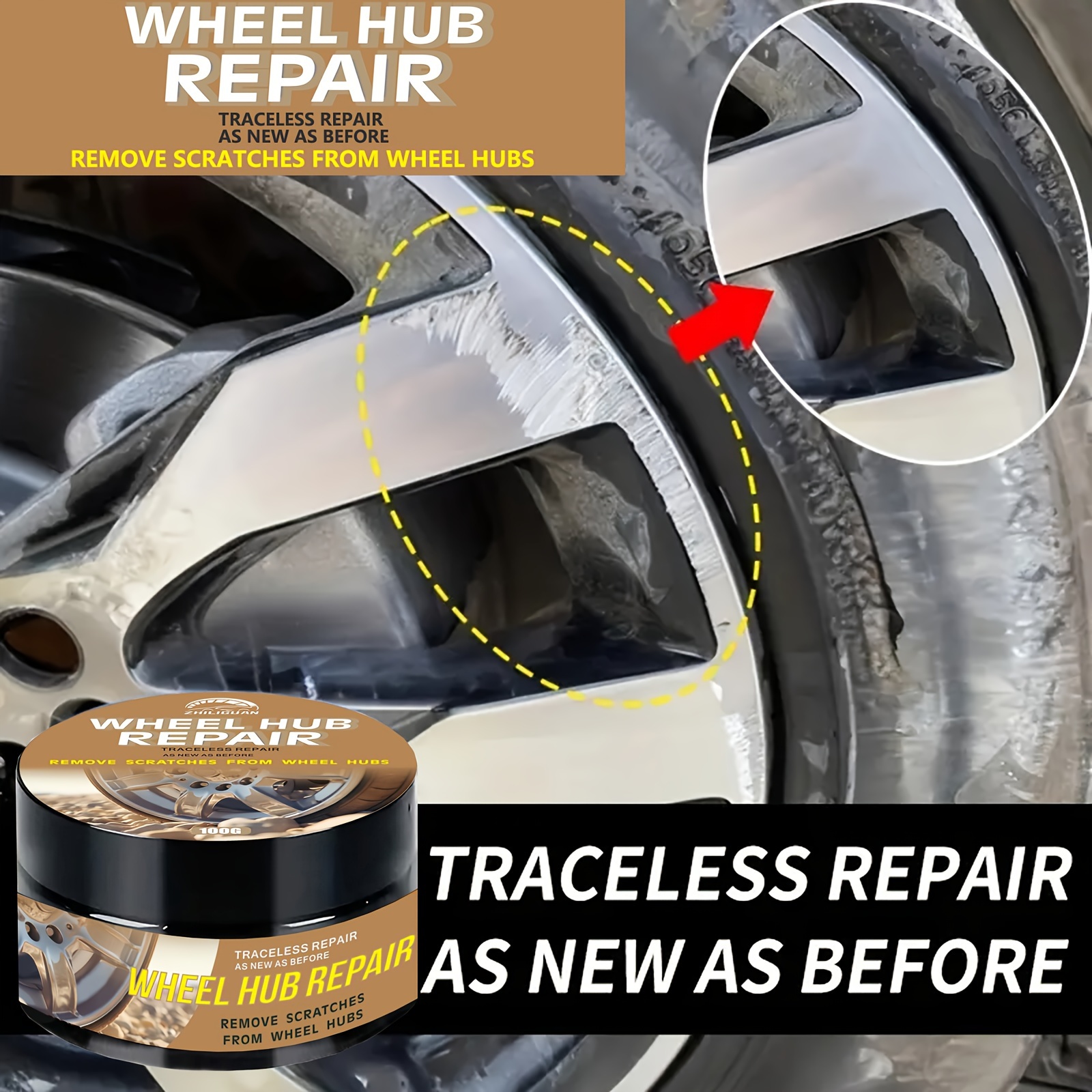 Car Wheel Hub Scratch Repair Kit, Wheel Hub Refurb... – Grandado