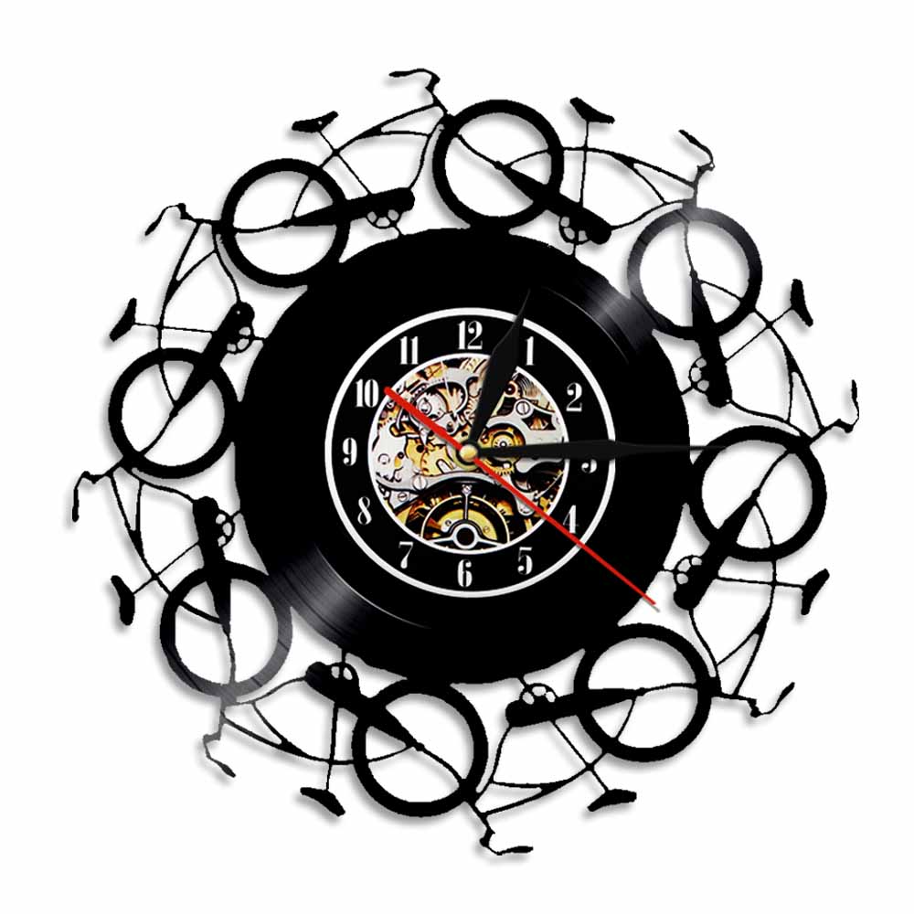 Retro Bicycles Wall Clock Vinyl LP Record Time Clo... – Grandado